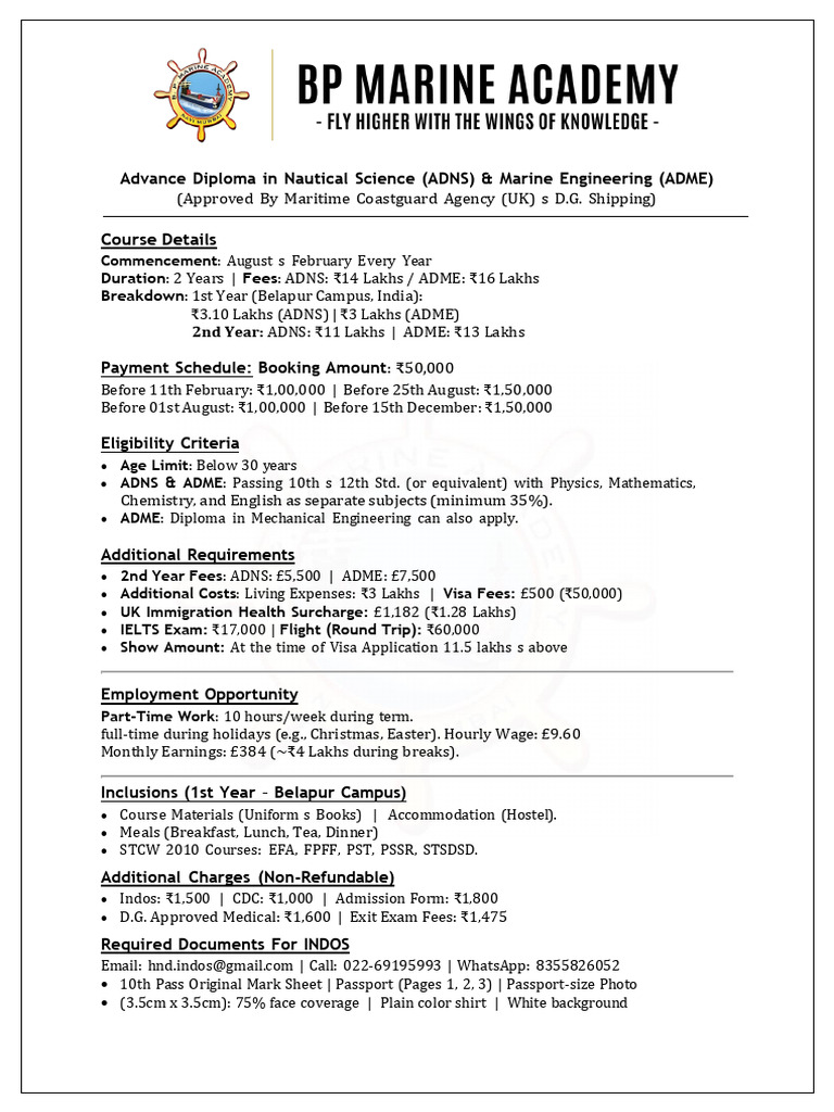 ADNS & ADME Course Details and Salaries | PDF