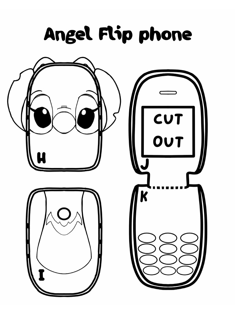 Angel + stitch Flip Phone Templates | PDF