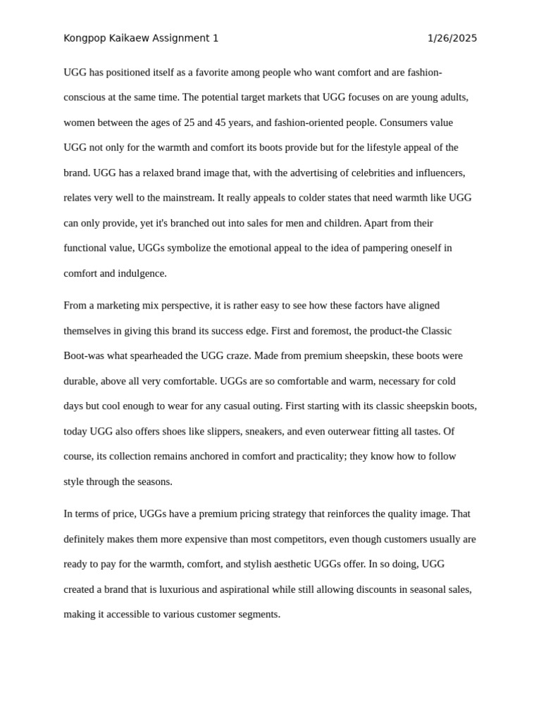 UGG Assignment 1 | PDF | Brand | Online Shopping