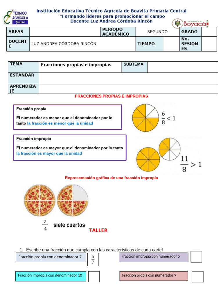 Fracciones Propis e Impropias | PDF