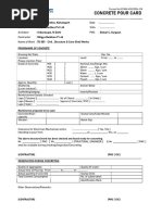 Pour Card Format | PDF | Concrete | Structural Engineering