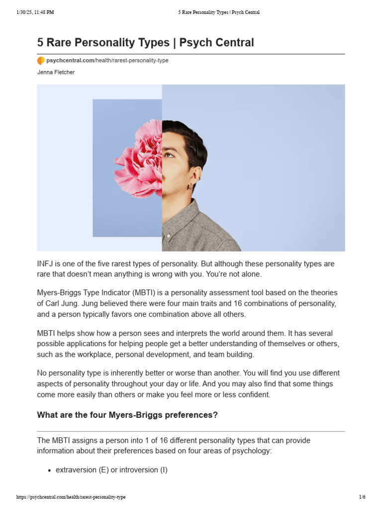 5 Rare Personality Types _ Psych Central | PDF | Personality Type ...
