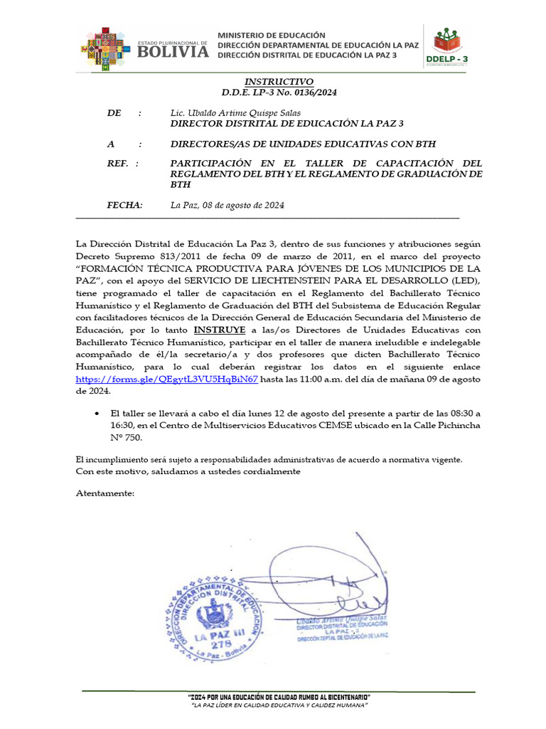 Informe 136 Taller de BTH | PDF