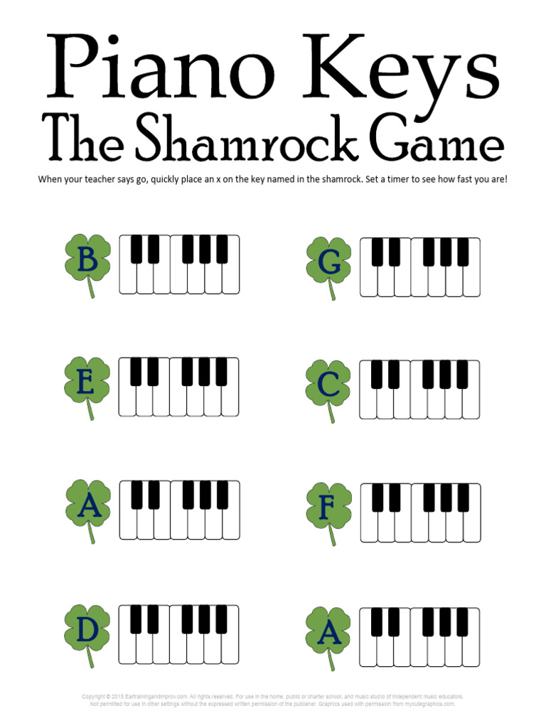 ST Patricks Day Piano Worksheet Piano Keys | PDF