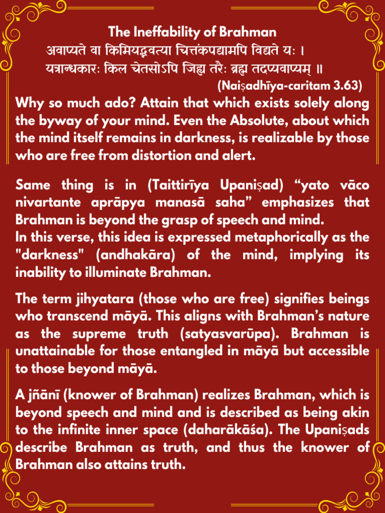 Understanding the Ineffability of Brahman | PDF