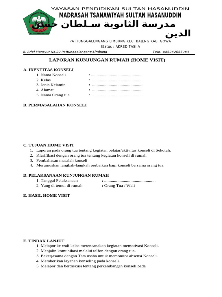 Laporan Kunjungan Rumah | PDF