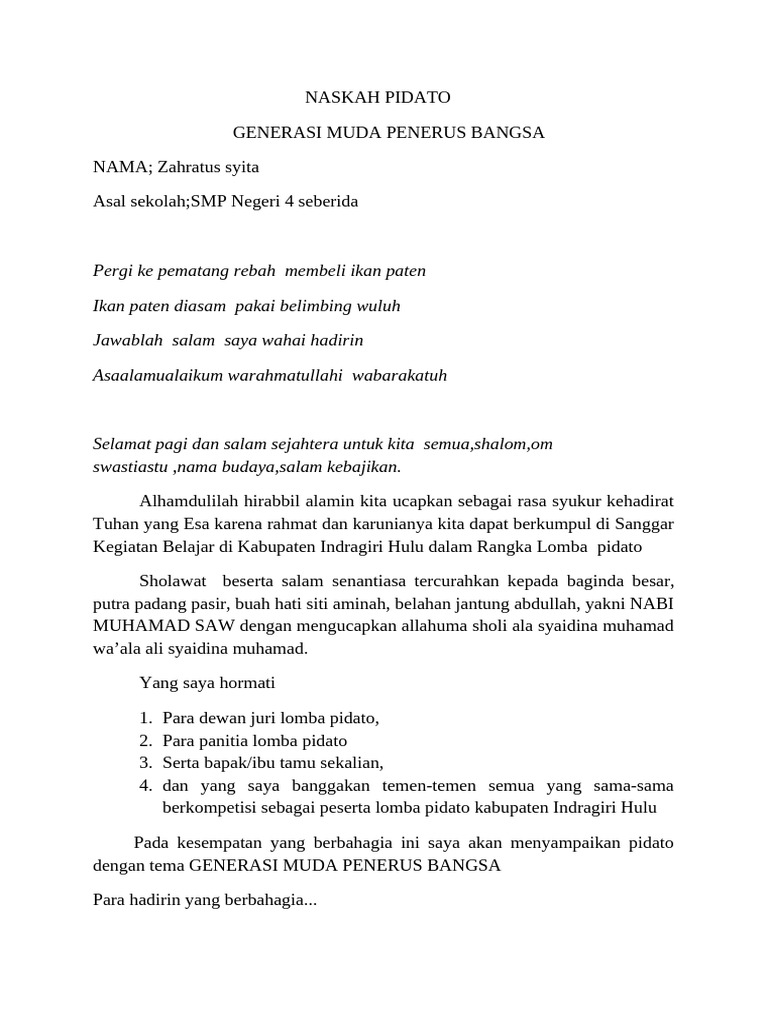 Generasi Muda: Penerus Bangsa Berkualitas | PDF
