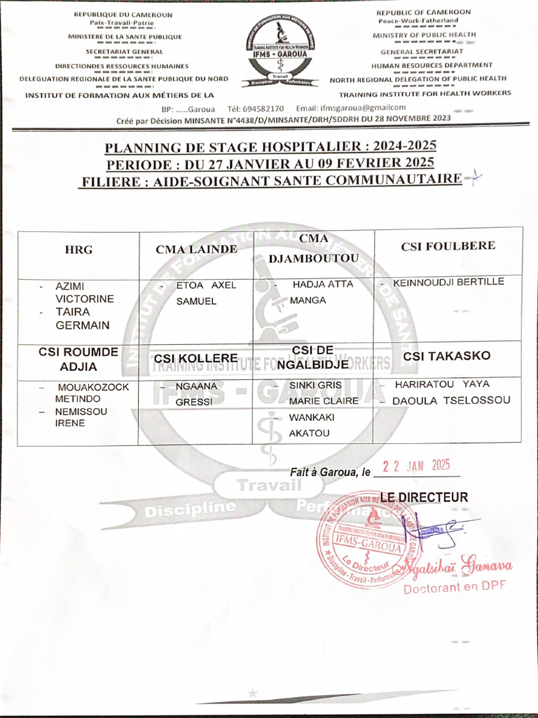 Planning de Stage ASC | PDF