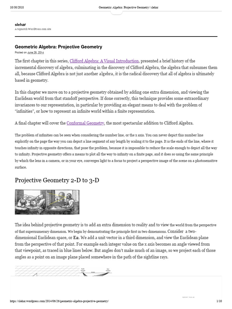 Geometric (Clifford) Algebra - 2 - Projective Geometry | PDF | 2 D ...