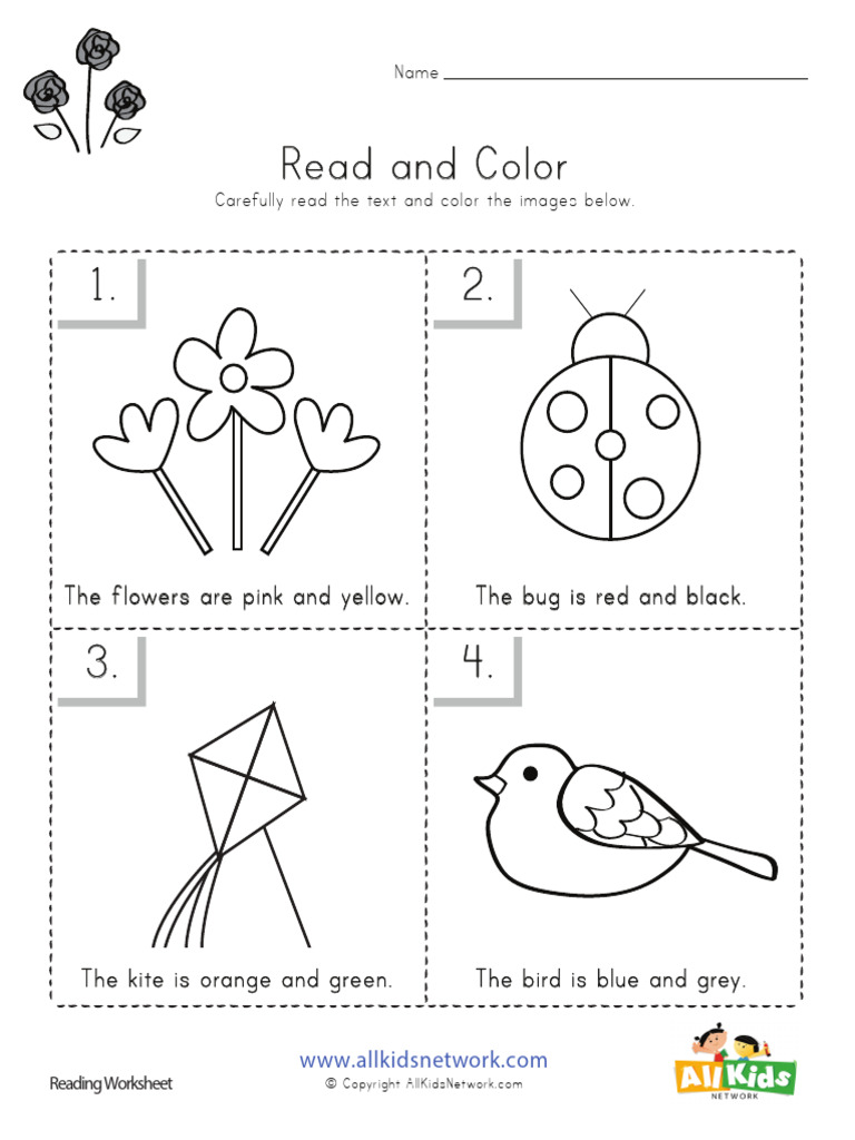 spring-read-color-worksheet | PDF