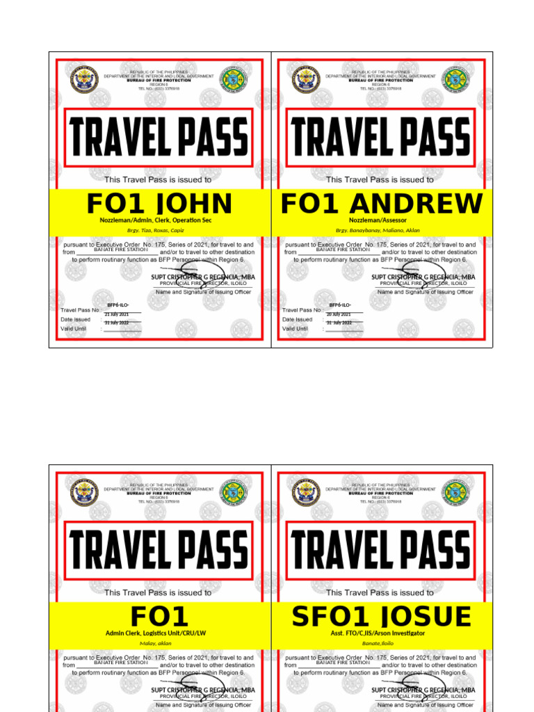 travel pass | PDF