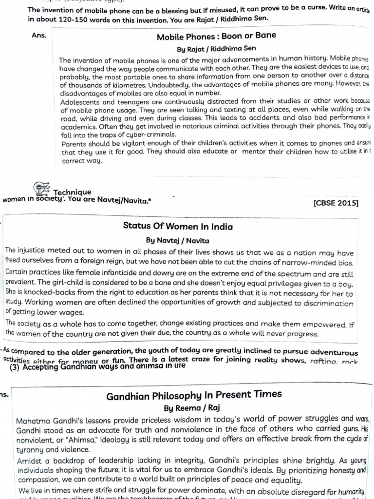 article writing examples | PDF | Mahatma Gandhi | Nonviolence