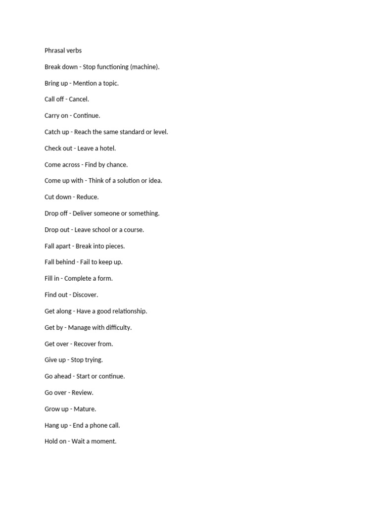 Essential Phrasal Verbs Guide | PDF