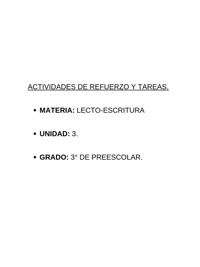 Caligrafía para Preescolar: Actividades 3° | PDF | Caligrafía | Impresión
