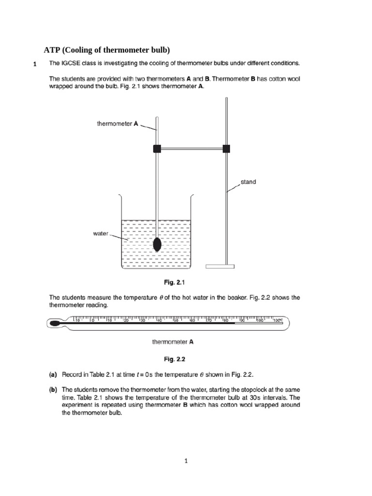 ATP (Cooling of Thermometer Bulb) | PDF