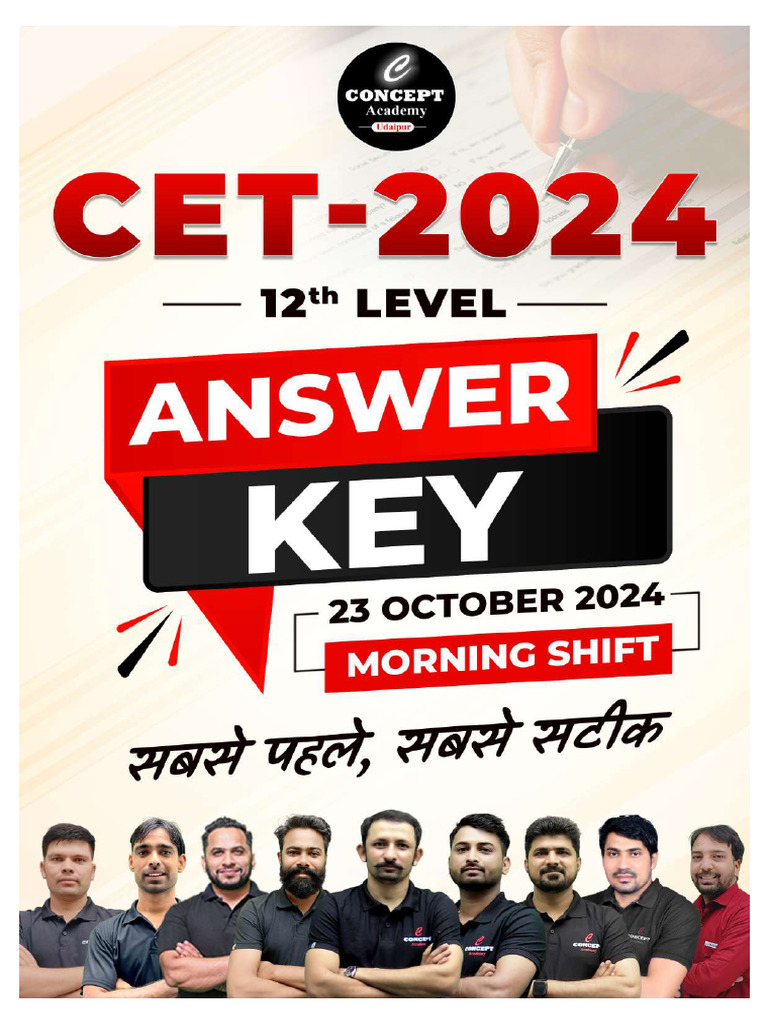 Cet Answer Key 23.10.24 I Shift Cons | PDF