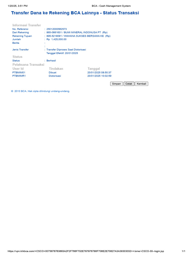 BCA - Cash Management System- HOTELL | PDF
