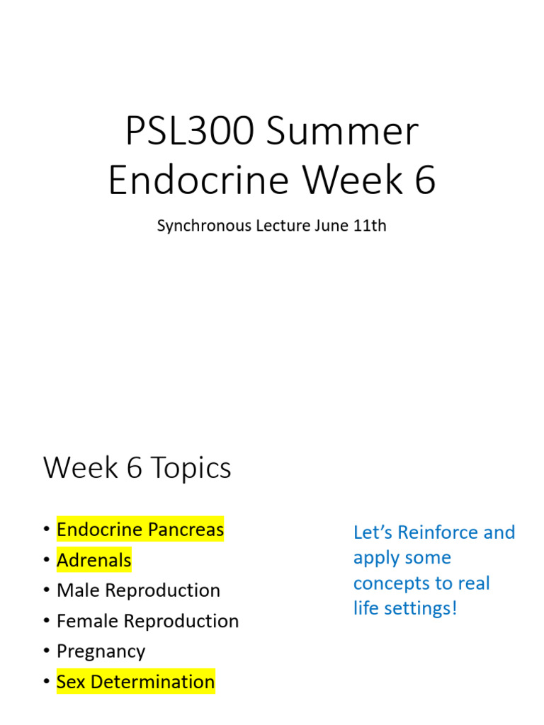 Synchronous lecture June 11 Case studies, Sex Determination | PDF | Insulin | Androgen