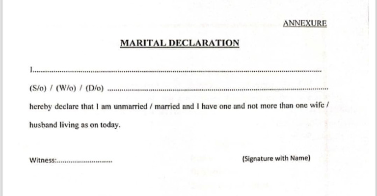 Marital Declaration | PDF