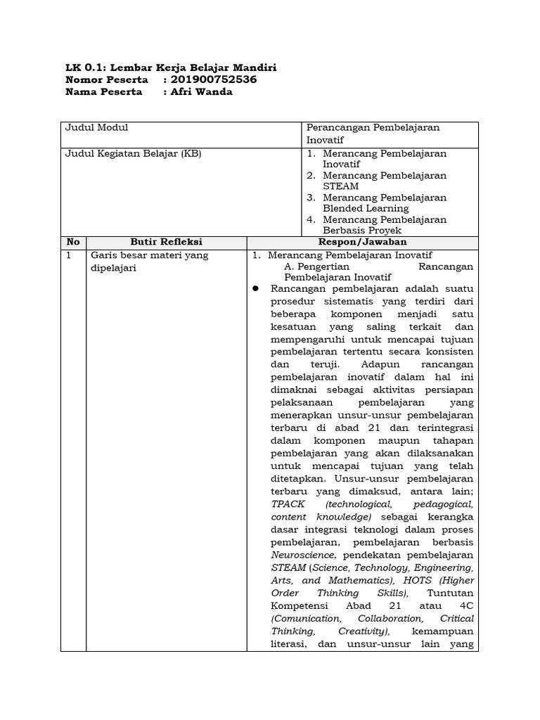 LK 0.1 LKM Modul 4 Pedagogy | PDF