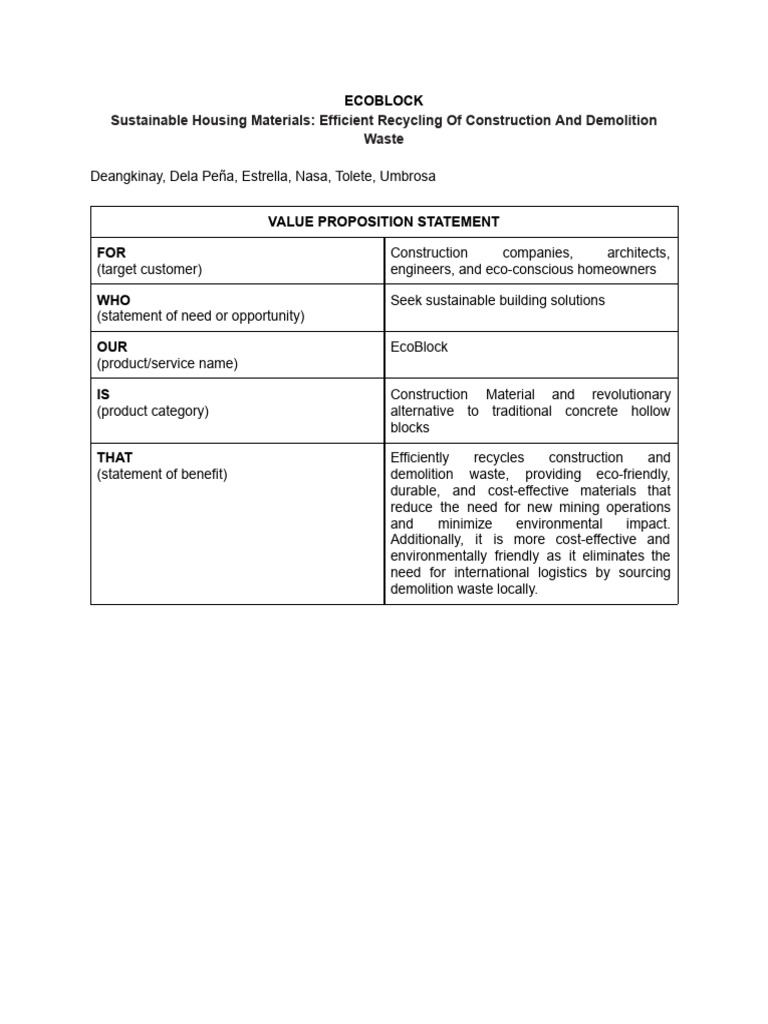 EcoBlock Value Proposition | PDF