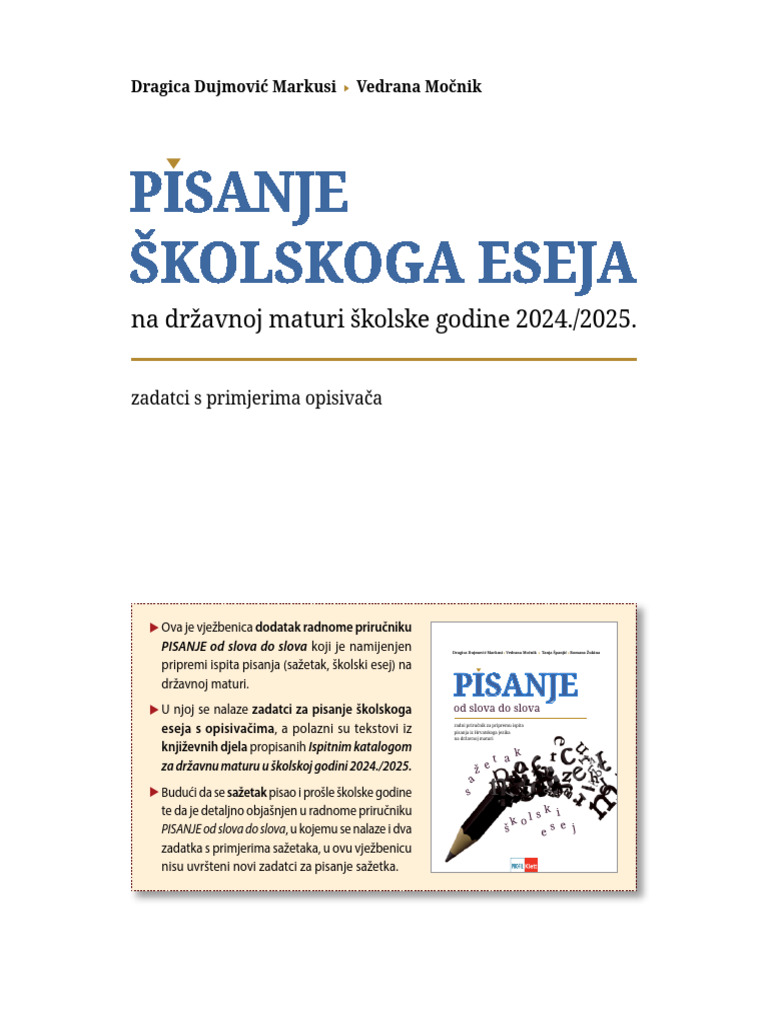 Pisanje Skolskoga Eseja 2025 | PDF