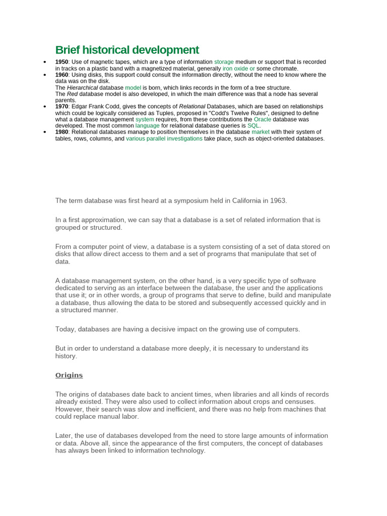 Brief Review of Database | PDF | Databases | Relational Database