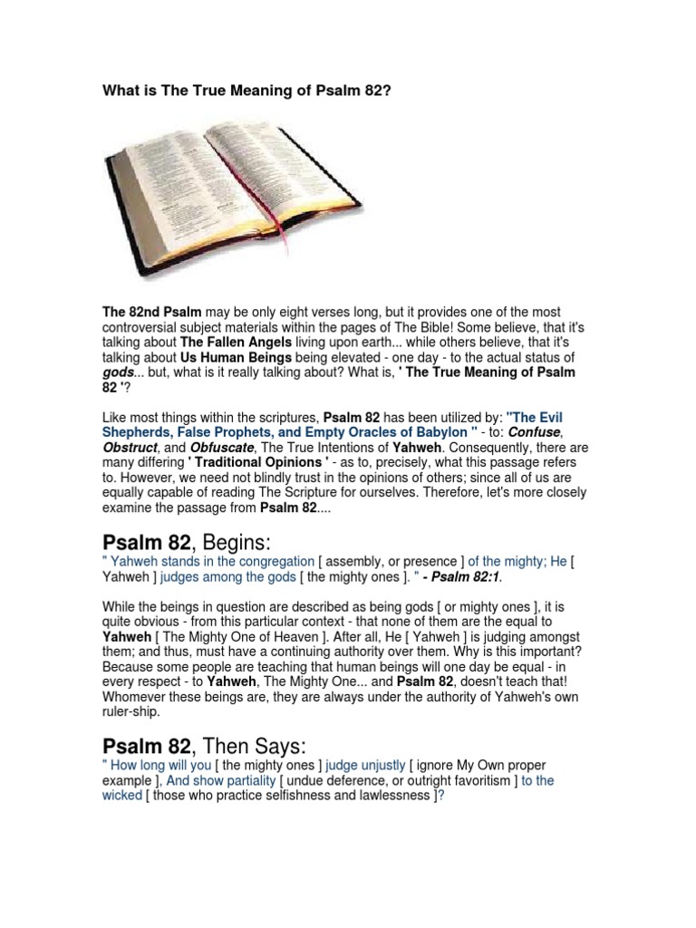 Understanding Psalm 82's True Meaning | PDF | Psalms | Fallen Angels