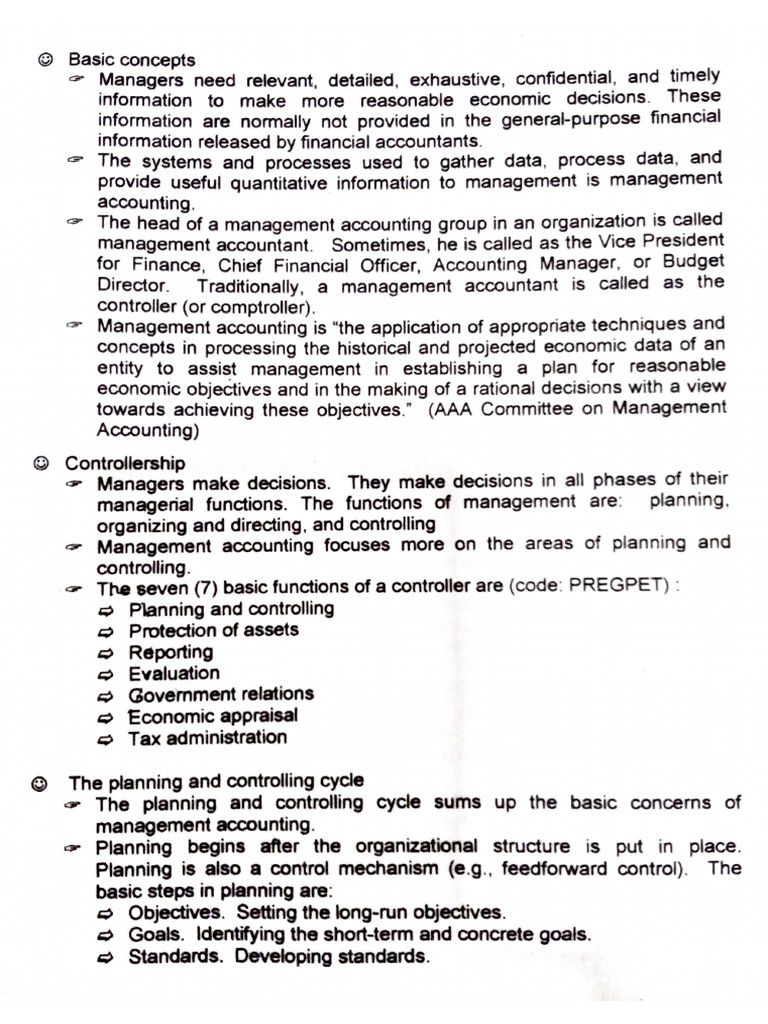 MAC 001 Management Accounting FTA | PDF