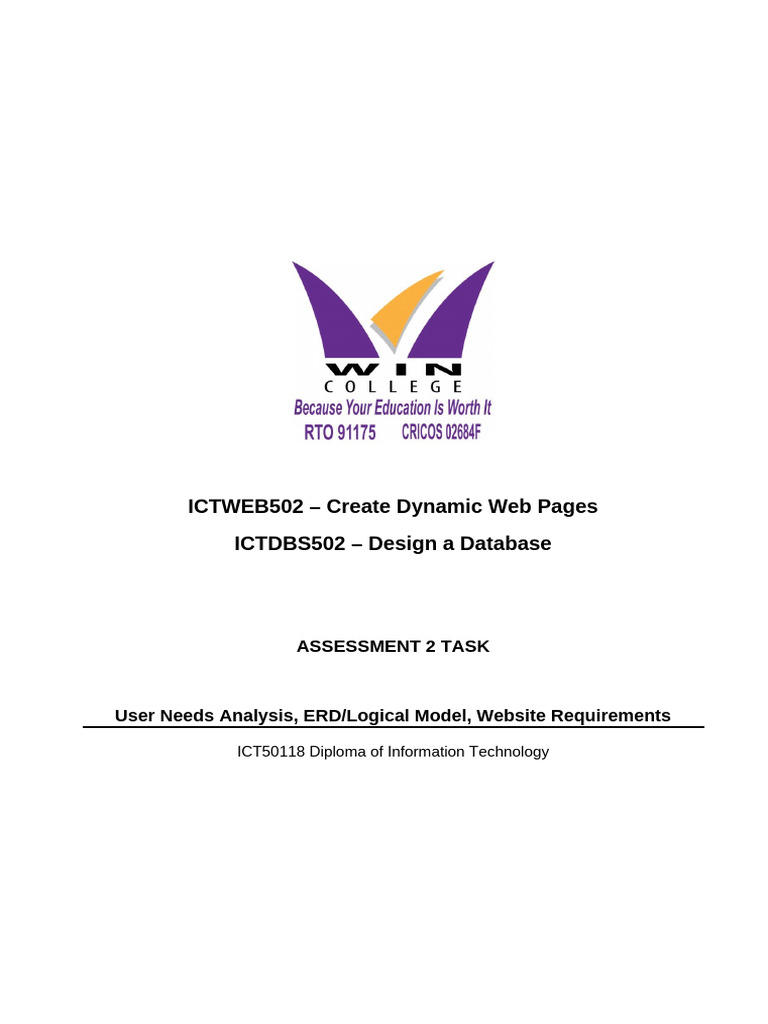 Dynamic Web Design A Database A2 | PDF | World Wide Web | Internet & Web