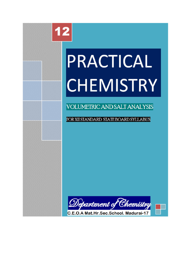 12 Chemistry Practical Book | PDF | Titration | Chemistry