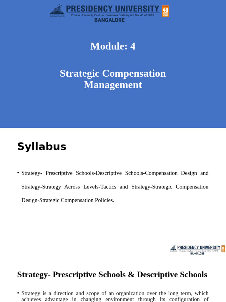 Module 4 - Compensation Management | PDF | Compensation And Benefits | Cognition