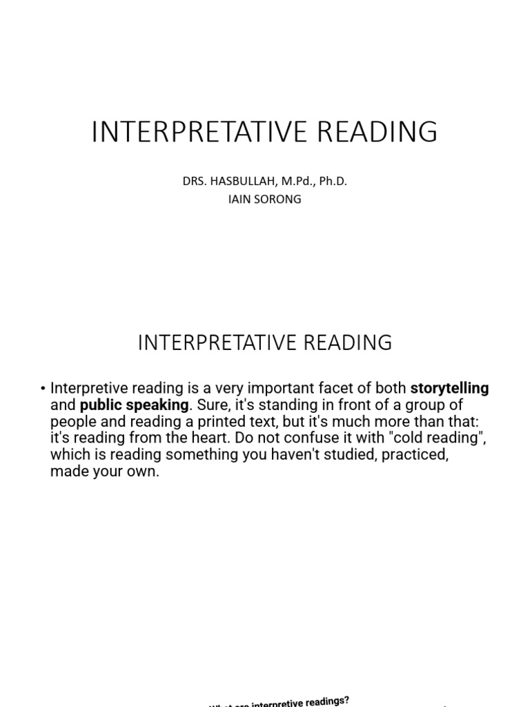 Interpretative Reading Guide | PDF