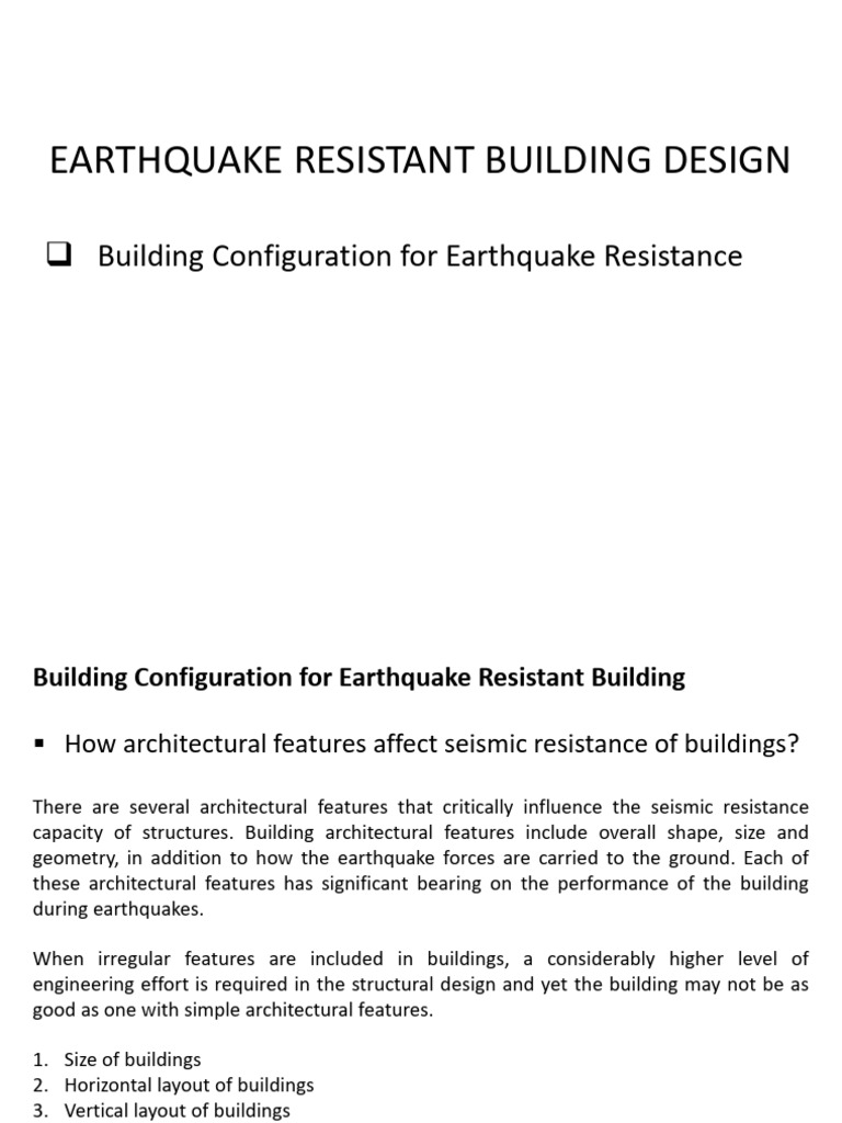 Earthquake Resistant Building Design Guide | PDF | Earthquake ...