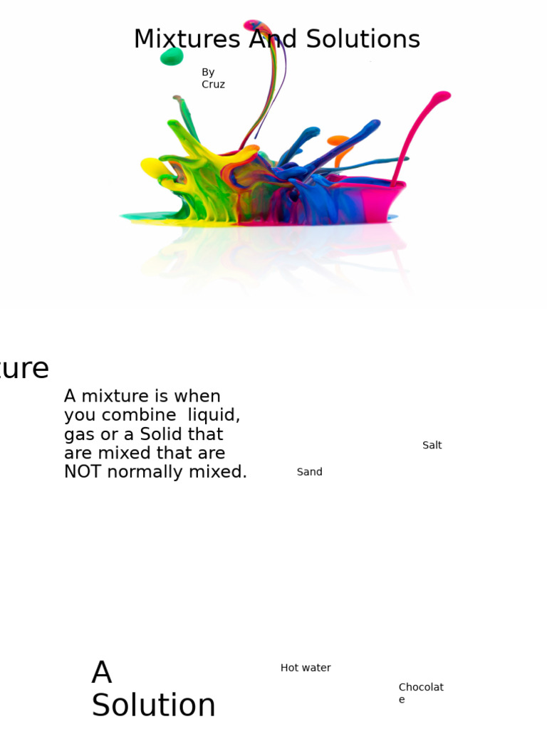 Mixtures and Solutions | PDF | Mixture | Applied And Interdisciplinary ...