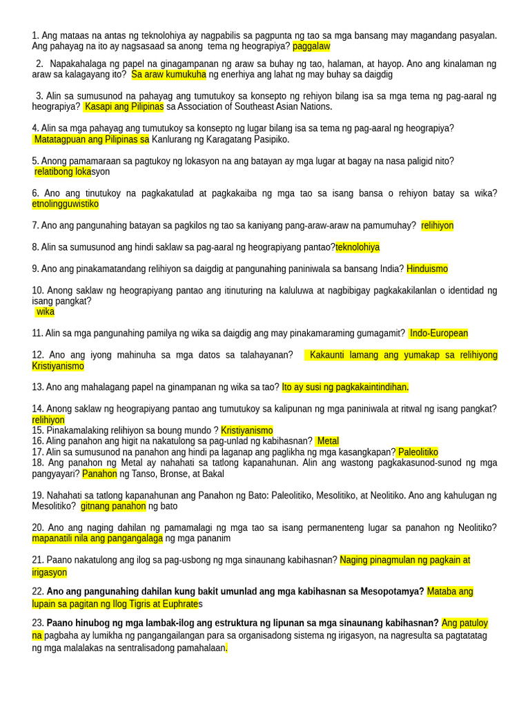 Study Guide Q1 Ap | PDF