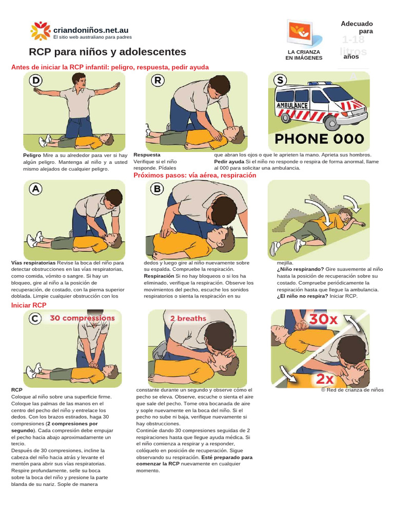 RCP para Niños y Adolescentes | PDF | Reanimación cardiopulmonar