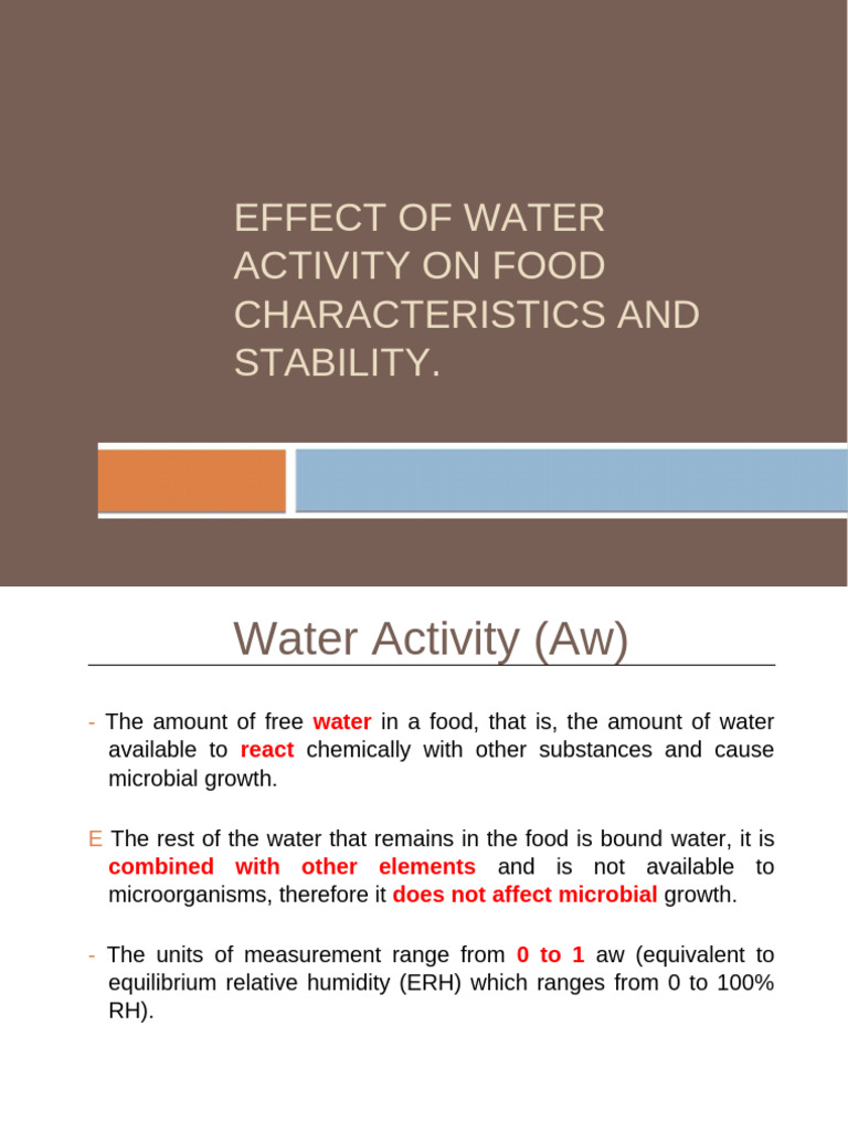 Water Activity | PDF | Enzyme | Water
