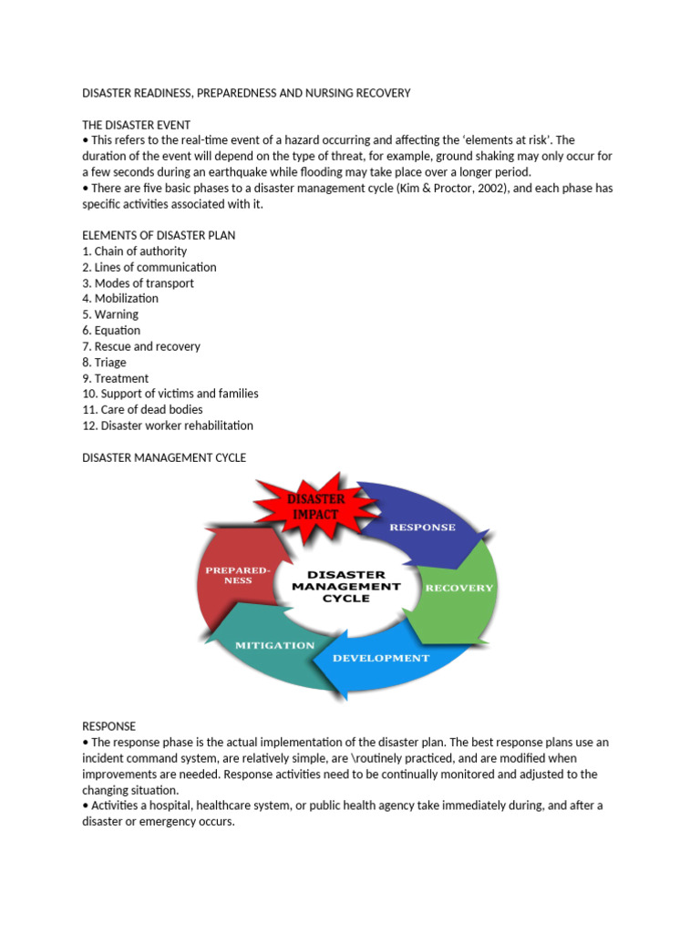 Nursing Roles in Disaster Preparedness | PDF | Emergency Management ...