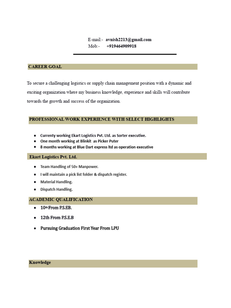 Avnish Kumar Resume | PDF