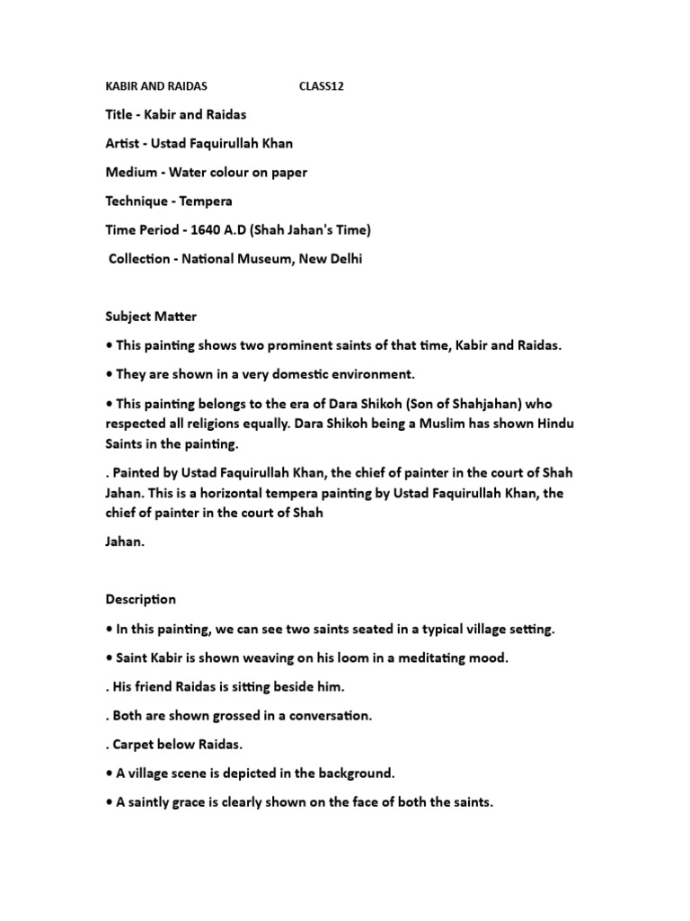 12th KABIR AND RAIDAS | PDF