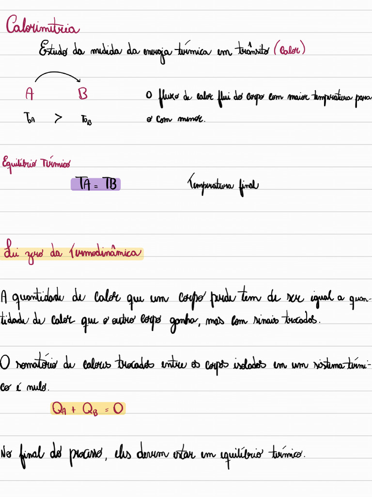 Física 2 Introdução Calorimetria Resumo | PDF