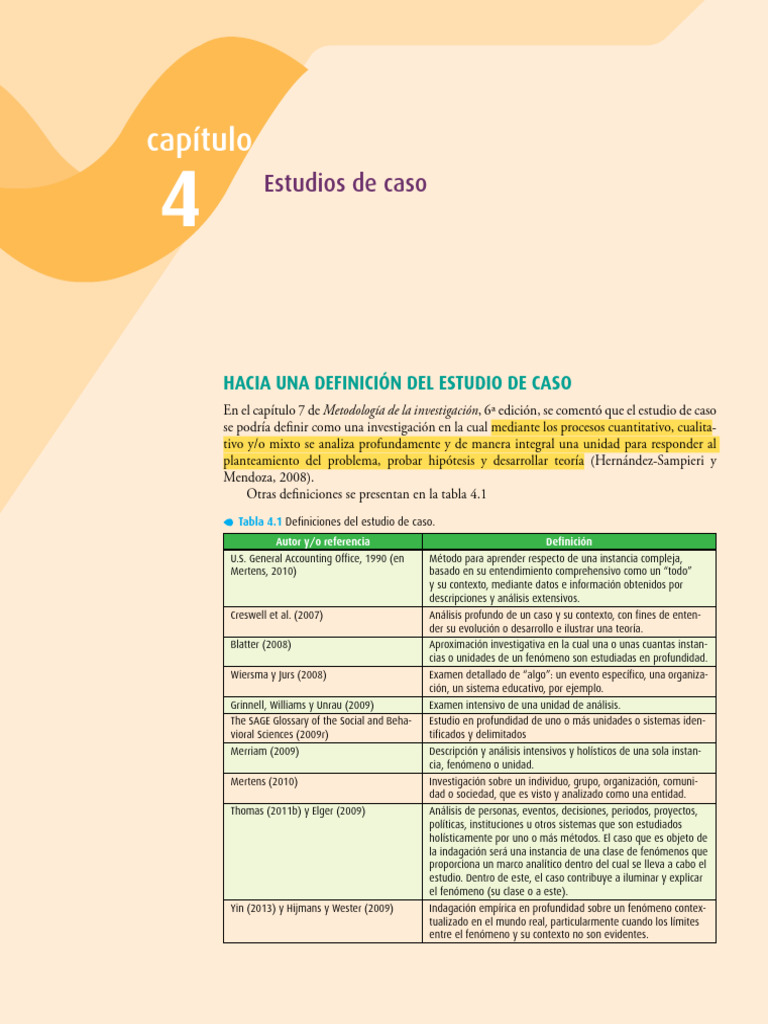 SAMPIERI Cap. 4 Estudios de Caso | PDF | Caso de estudio | Datos