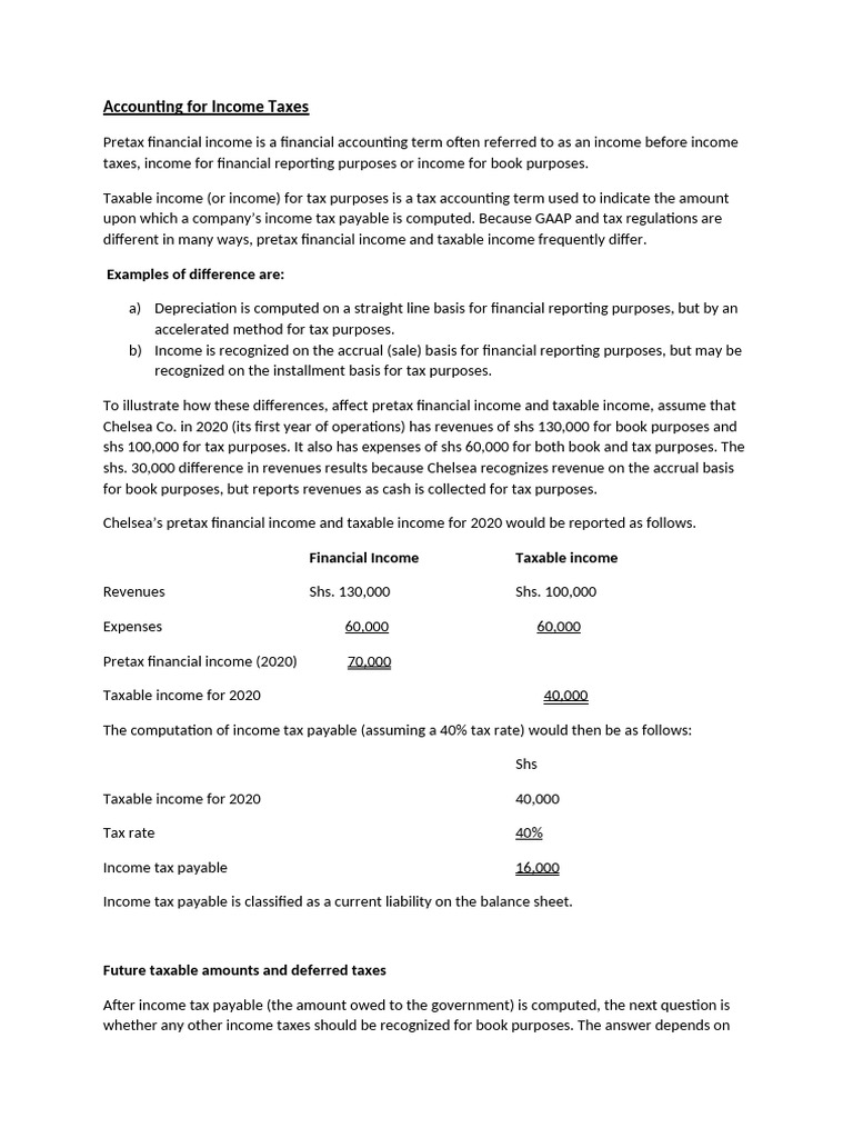 Accounting For Income Taxes | PDF | Tax Expense | Deferred Tax