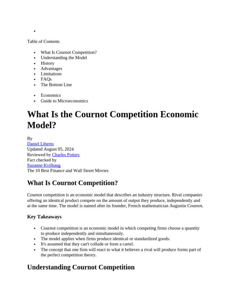 Cournot Model (2) | PDF | Oligopoly | Economic Equilibrium