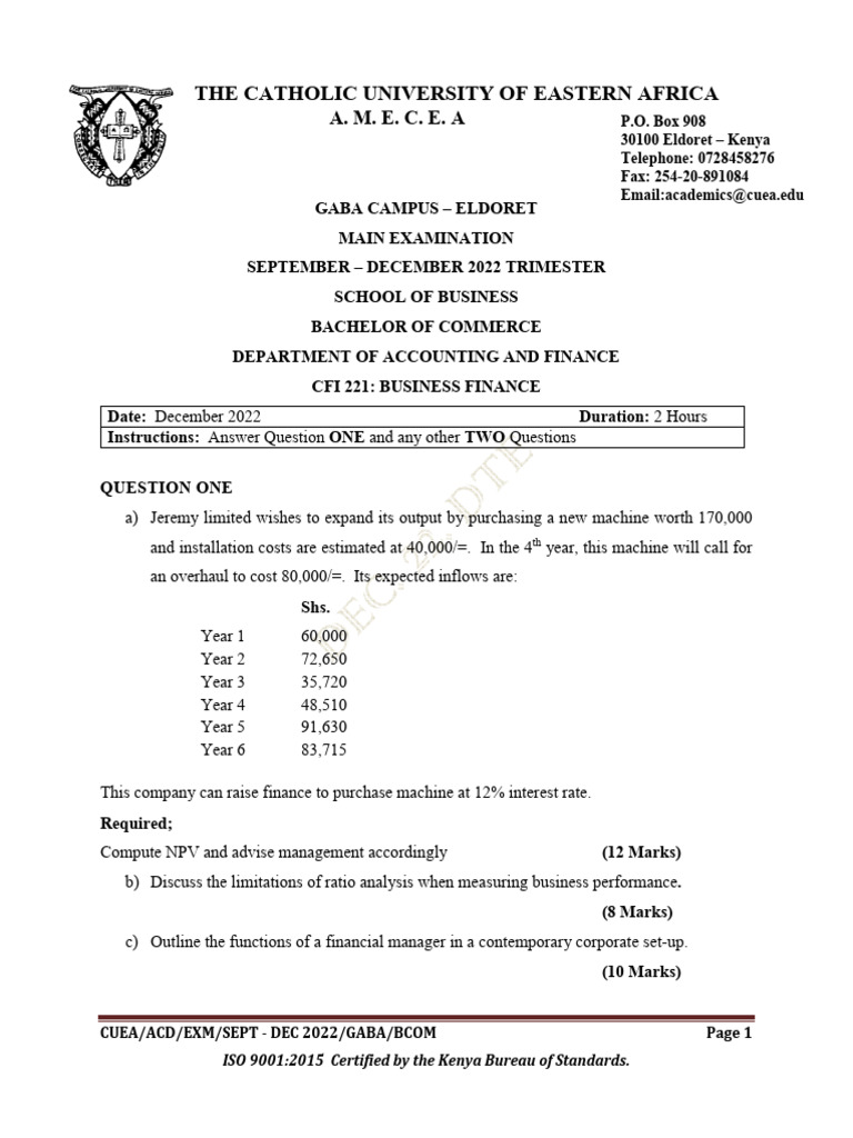 Cfi 221 Business Finance (1) | PDF | Dividend | Corporations
