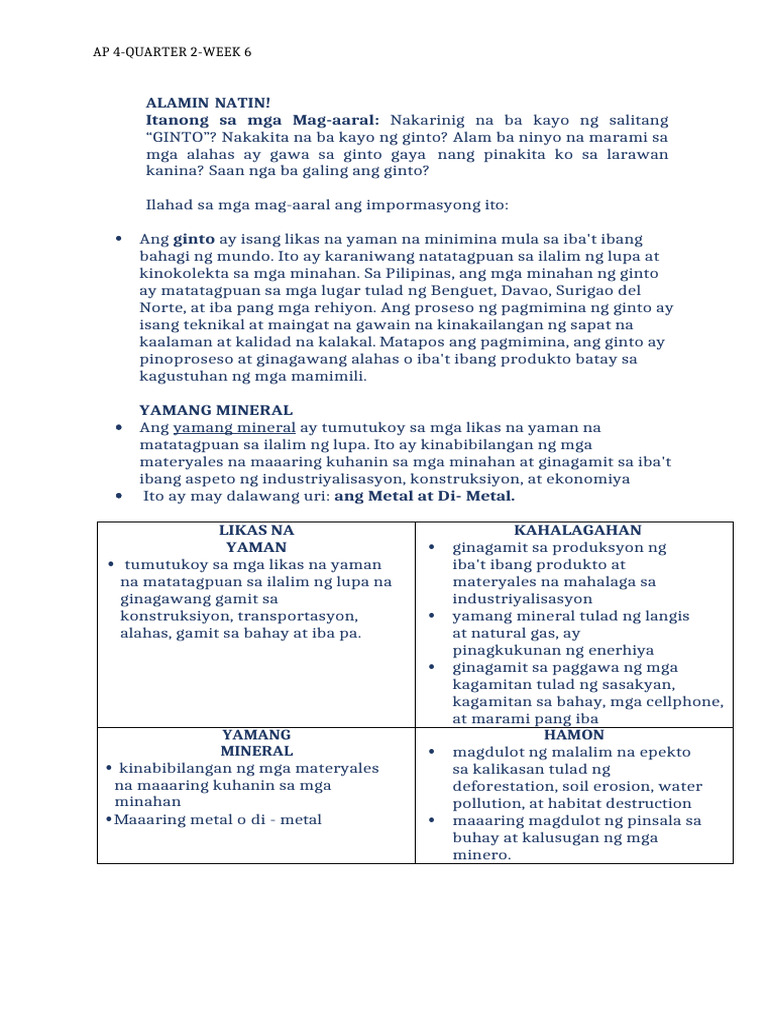 Ap 4-Quarter 2-Week 6 | PDF