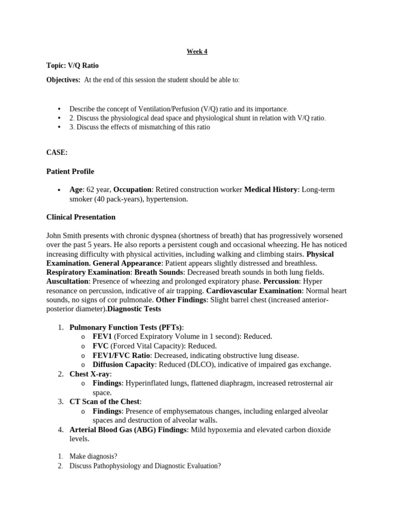 Understanding V/Q Ratio in Lung Disease | PDF