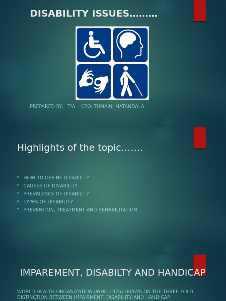 DISABILITY ISSUES | PDF | Disability | Preventive Healthcare