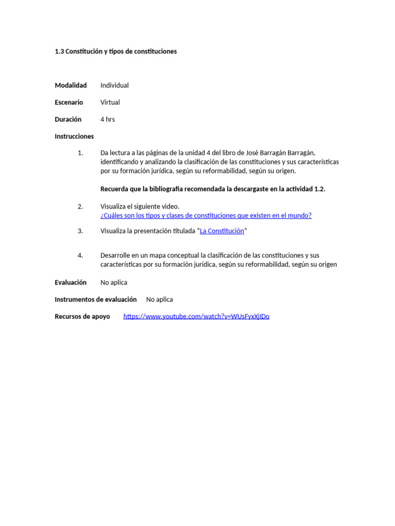 Tipos Y Características De Constituciones Pdf